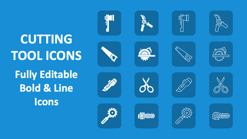 Cutting Tool Icons for Google Slides and PowerPoint