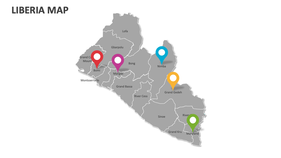 Liberia map for Google Slides and PowerPoint - PPT Slides