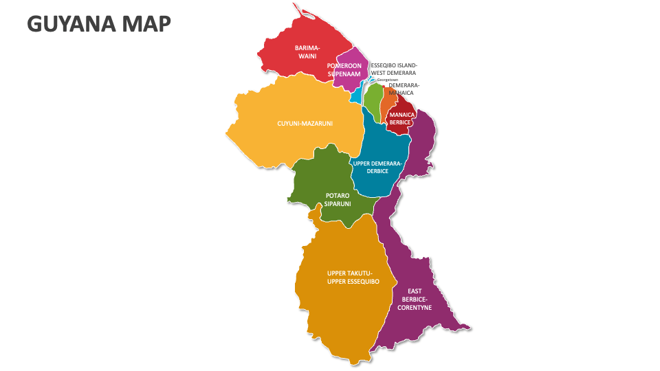 Guyana Map for Google Slides and PowerPoint - PPT Slides