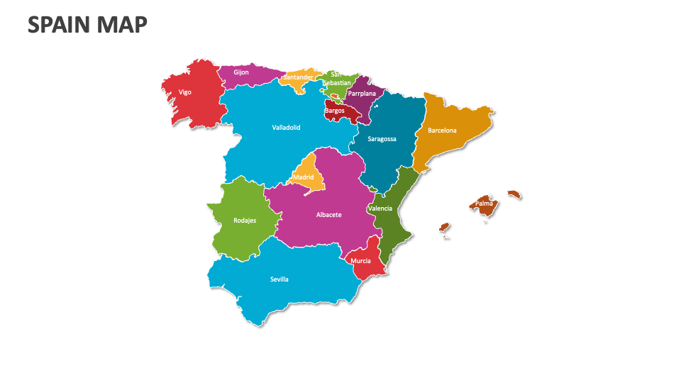 Spain Map for Google Slides and PowerPoint - PPT Slides