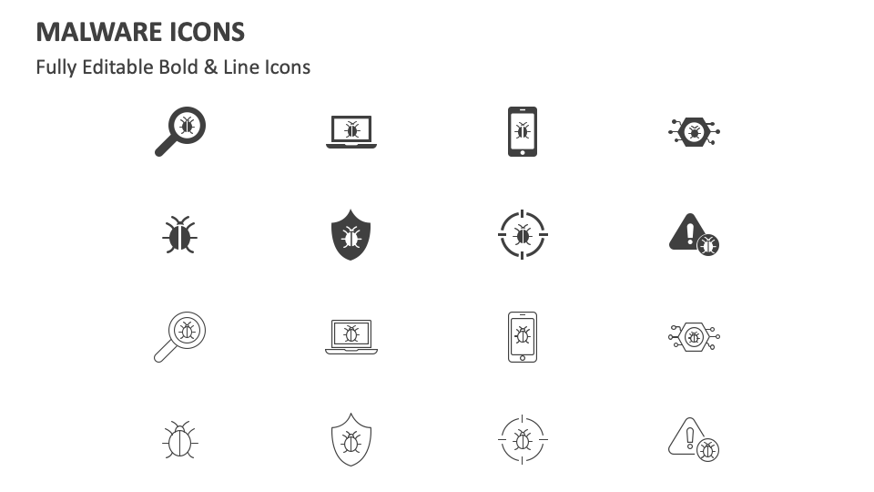 Malware Icons for Google Slides and PowerPoint