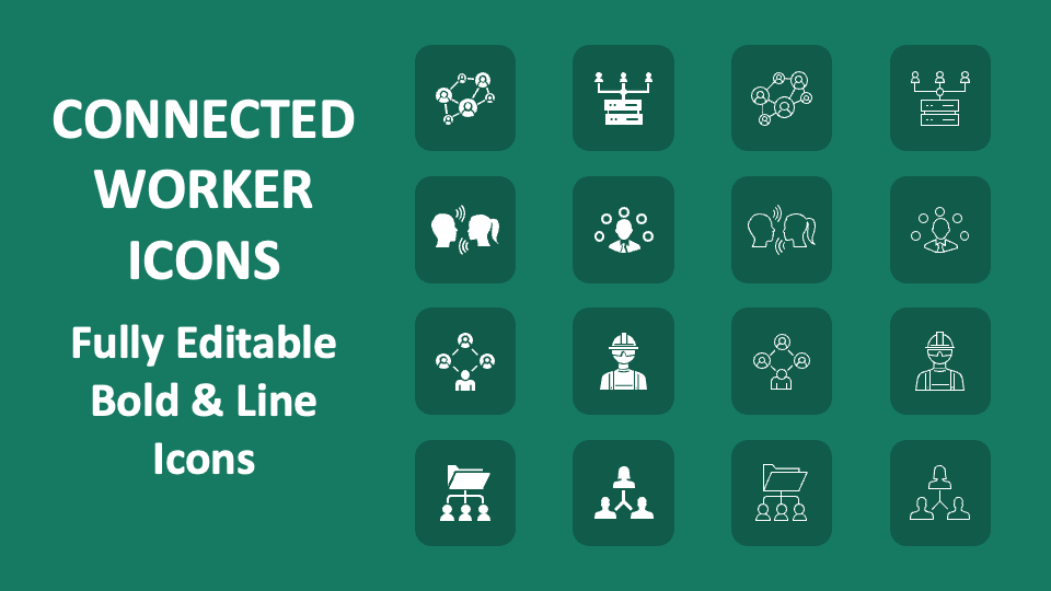 Connected Worker Icons for Google Slides and PowerPoint