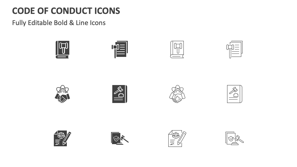 Code of Conduct Icons for Google Slides and PowerPoint