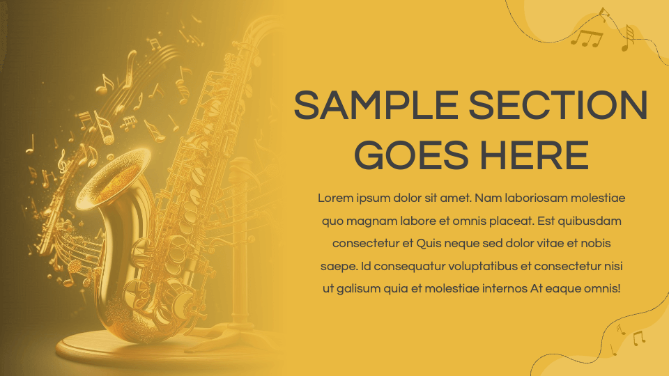 Free Saxophone Theme for Google Slides and PowerPoint
