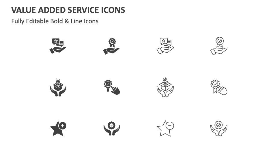 Value Added Service Icons for Google Slides and PowerPoint