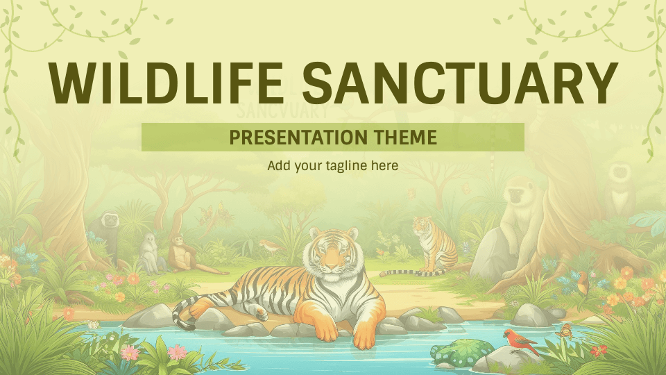Free Wildlife Sanctuary Presentation Theme for Google Slides and PowerPoint