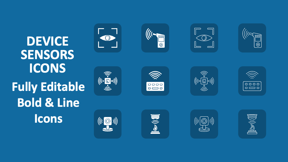 Device Sensors Icons for Google Slides and PowerPoint