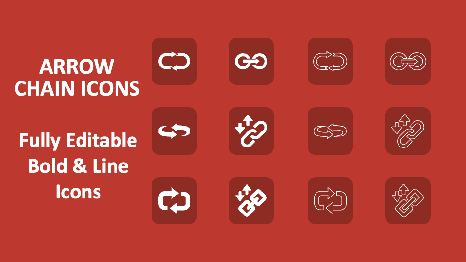 Arrow Chain Icons for Google Slides and PowerPoint