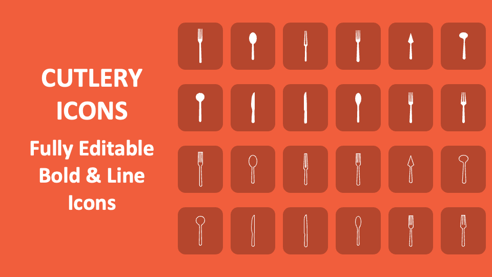 Cutlery Icons for Google Slides and PowerPoint