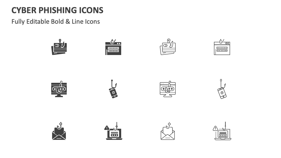 Cyber Phishing Icons for Google Slides and PowerPoint