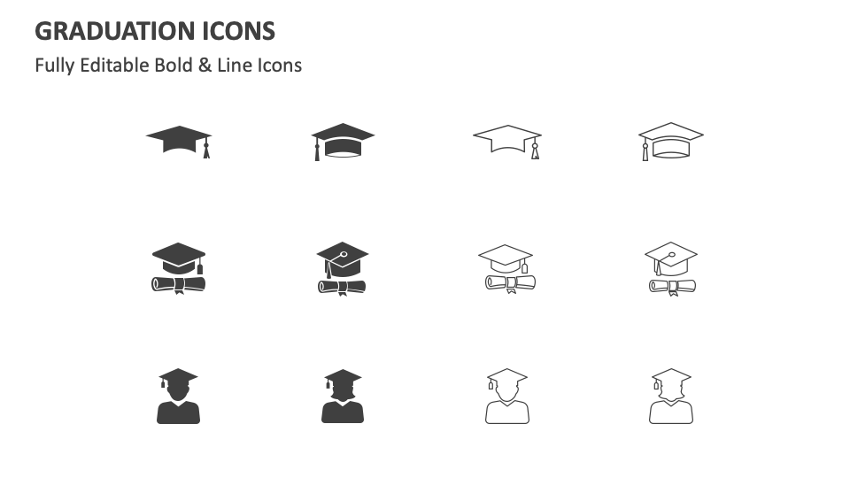 Graduation Icons for Google Slides and PowerPoint