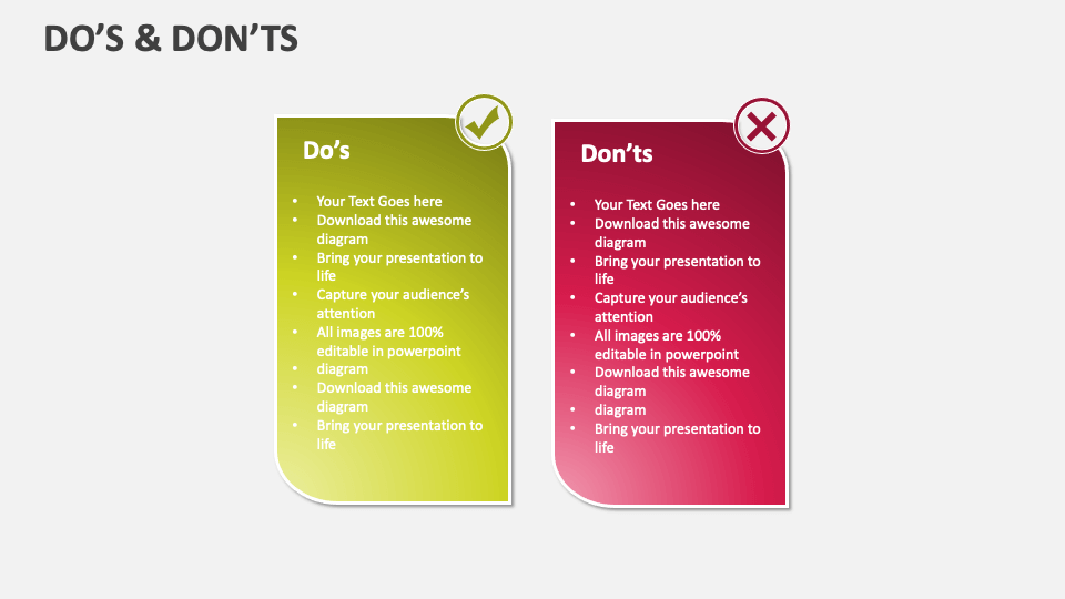Do's and Don’ts Template for PowerPoint and Google Slides - PPT Slides