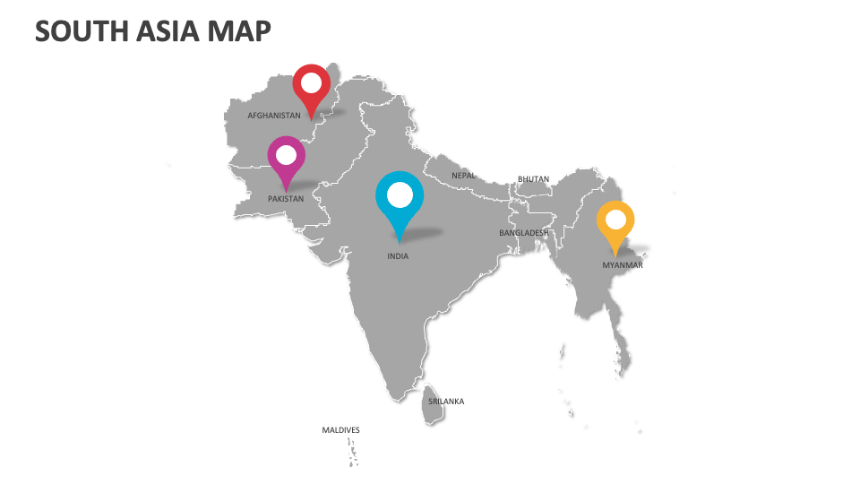 South Asia Map for Google Slides and PowerPoint - PPT Slides