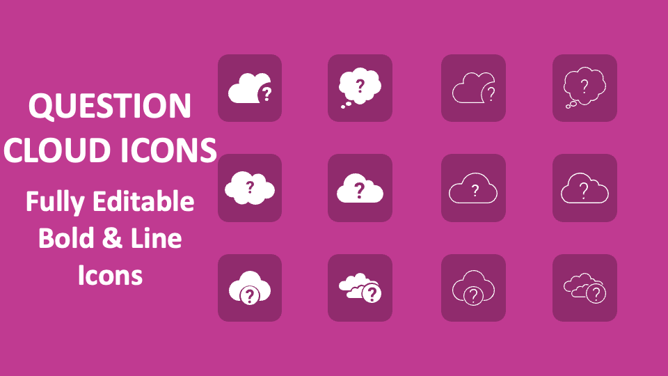Question Cloud Icons for Google Slides and PowerPoint