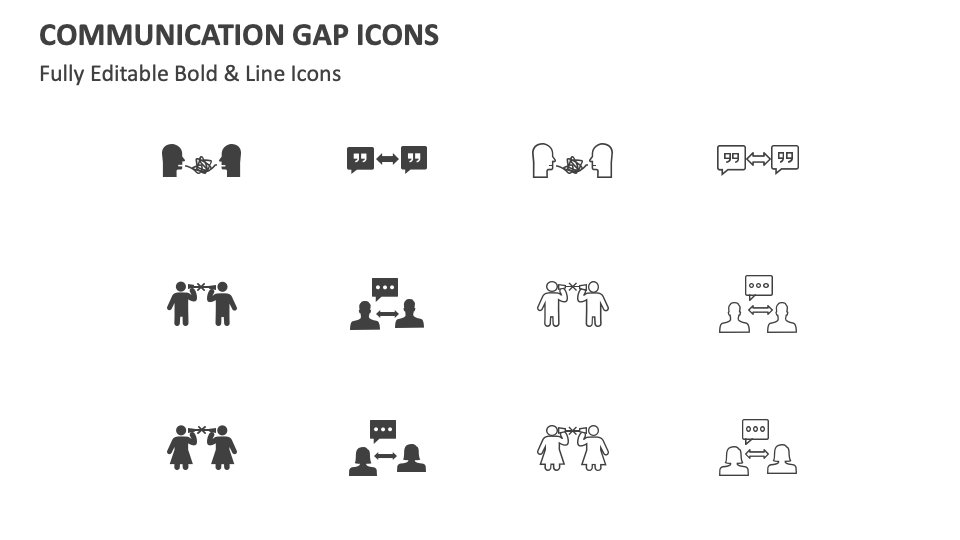 Communication Gap Icons for Google Slides and PowerPoint