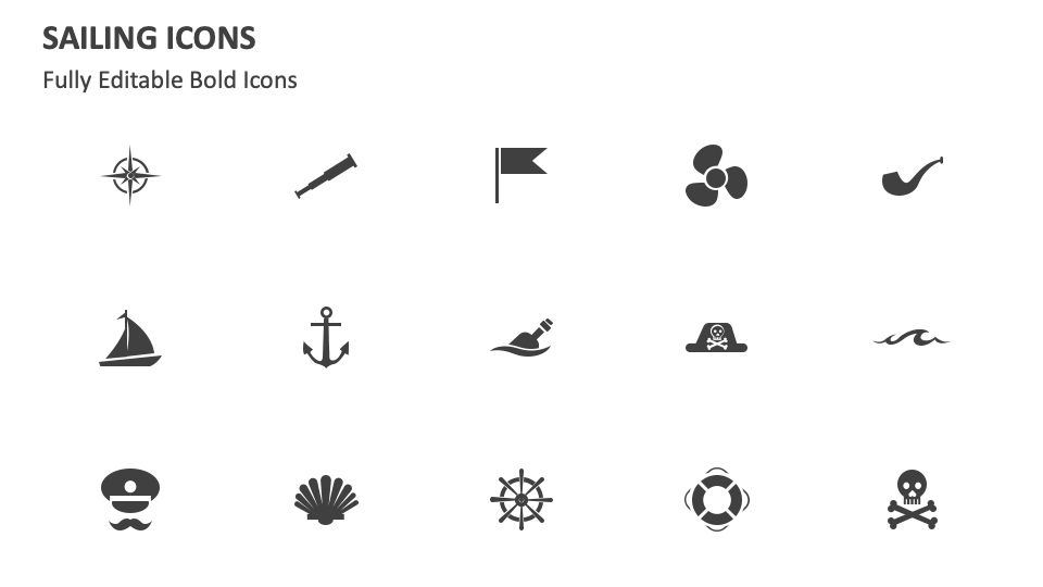 Sailing Icons for Google Slides and PowerPoint