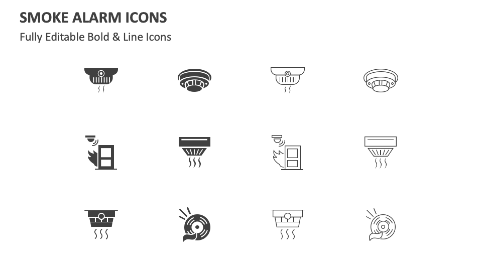 Smoke Alarm Icons for Google Slides and PowerPoint