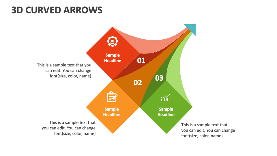 3D Curved Arrows PowerPoint and Google Slides Template - PPT Slides
