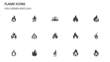 Flame Icons for Google Slides and PowerPoint
