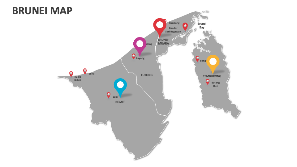 Brunei map for Google Slides and PowerPoint - PPT Slides