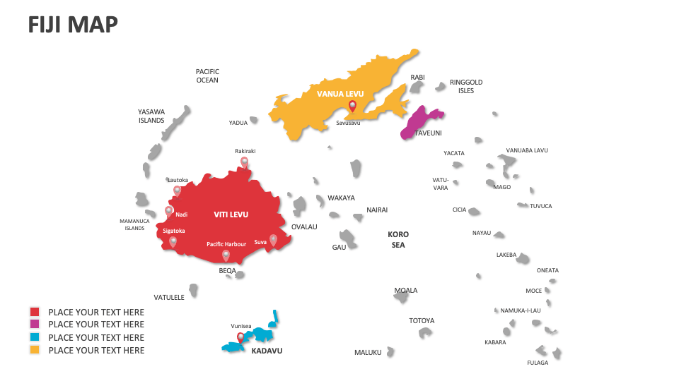 Fiji map for Google Slides and PowerPoint - PPT Slides