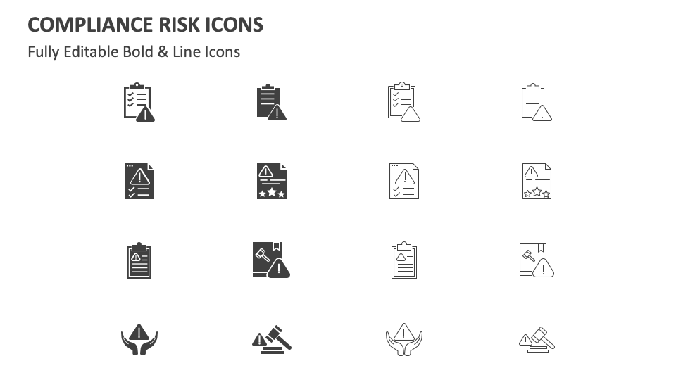 Compliance Risk Icons for Google Slides and PowerPoint