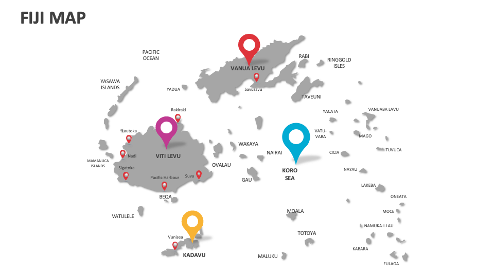 Fiji map for Google Slides and PowerPoint - PPT Slides