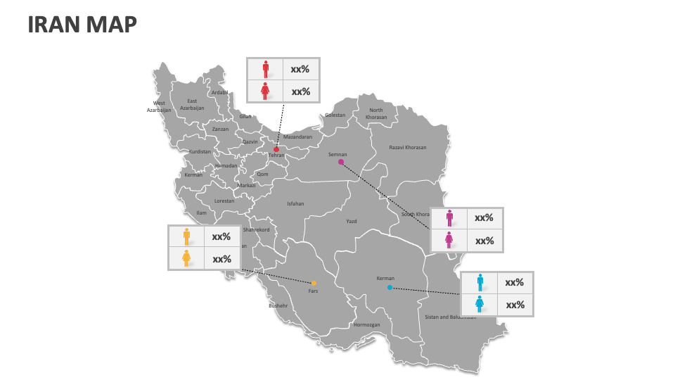 Iran Map for Google Slides and PowerPoint - PPT Slides