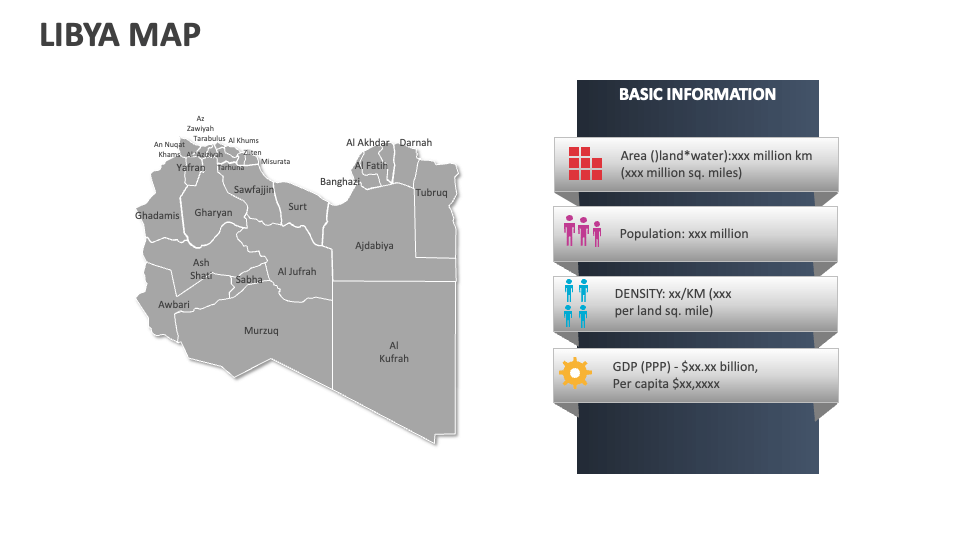 Libya map for Google Slides and PowerPoint - PPT Slides