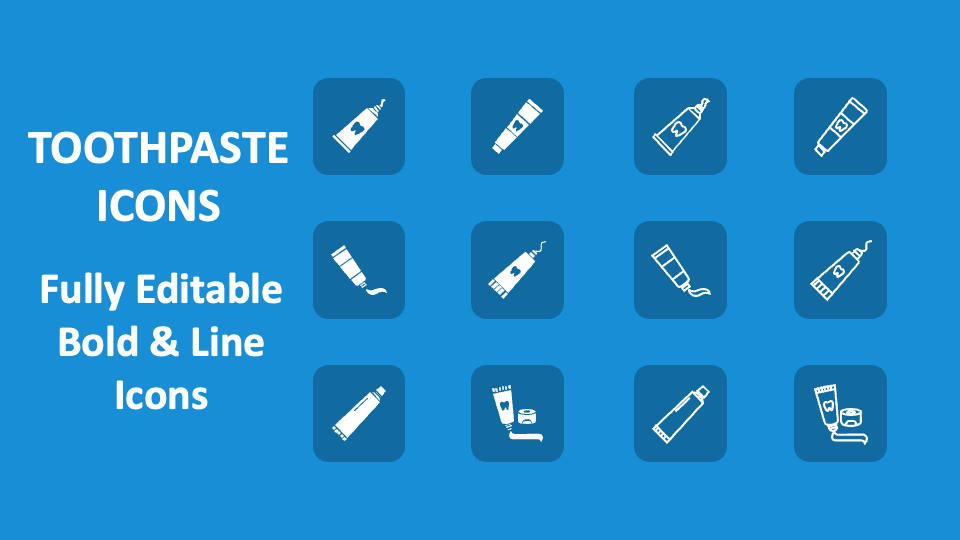Toothpaste Icons for Google Slides and PowerPoint