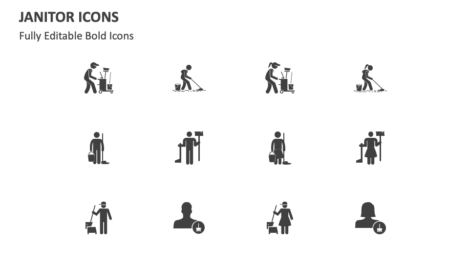 Janitor Icons for PowerPoint and Google Slides - PPT Slides