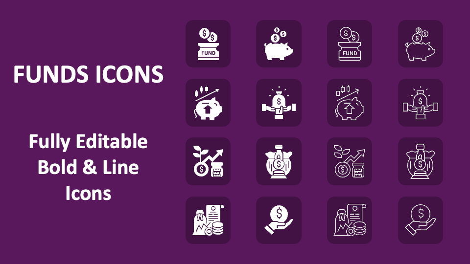 Funds Icons for Google Slides and PowerPoint