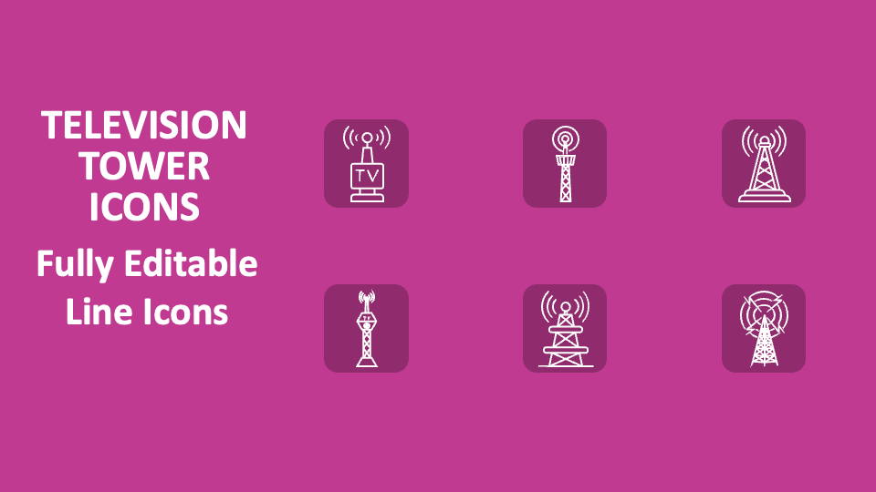 Television Tower Icons for Google Slides and PowerPoint