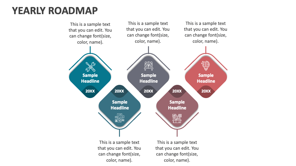 Yearly Roadmap PowerPoint and Google Slides Template - PPT Slides