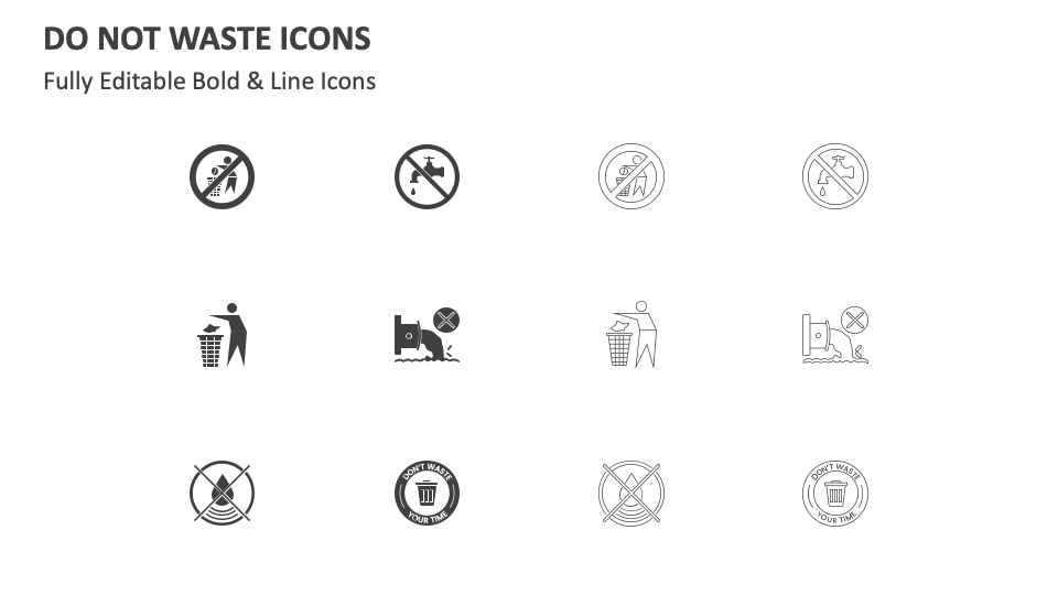 Do Not Waste Icons for Google Slides and PowerPoint