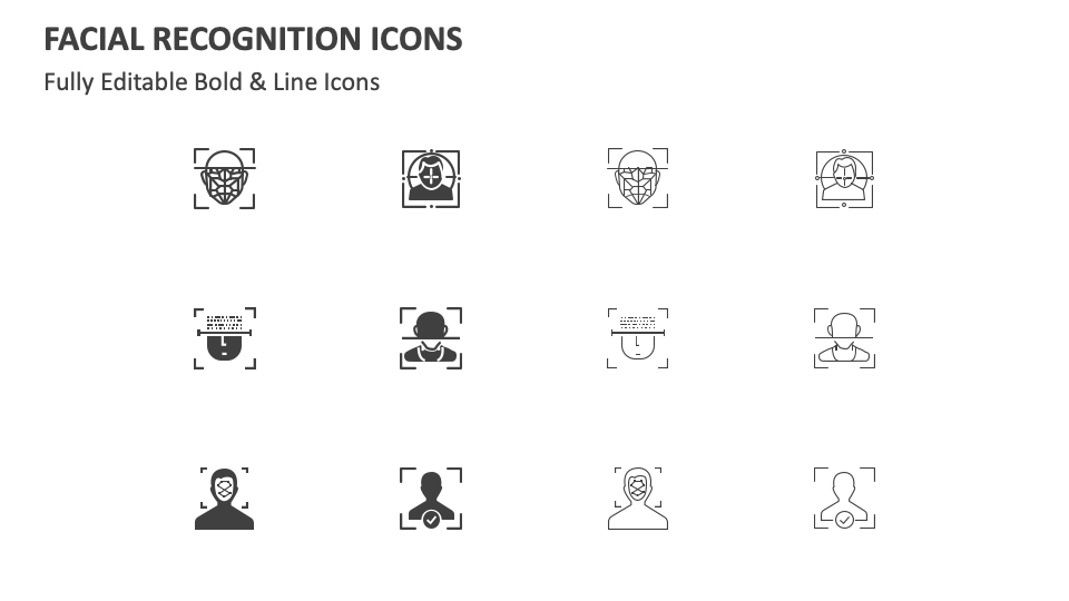 Facial Recognition Icons for Google Slides and PowerPoint