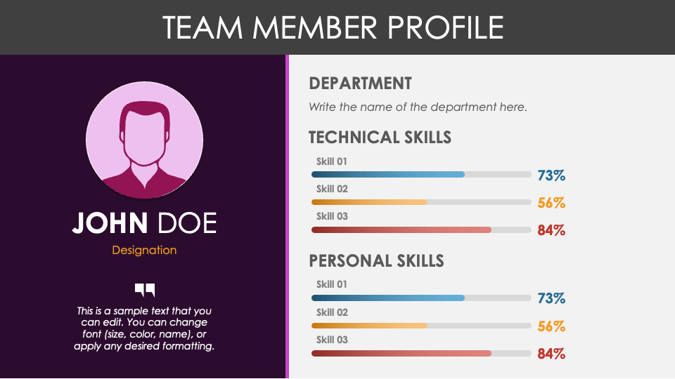 Team Member Profile PowerPoint and Google Slides Template - PPT Slides