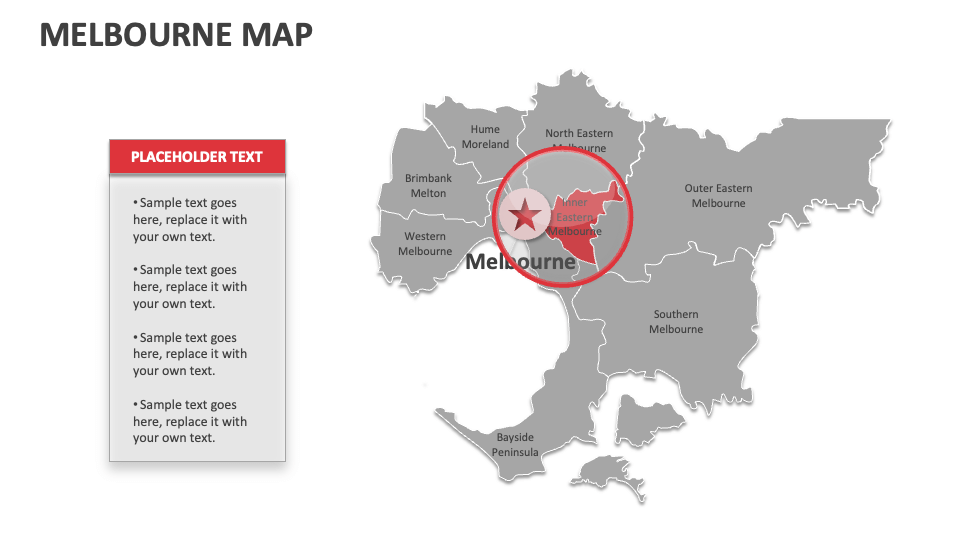 Melbourne Map for Google Slides and PowerPoint - PPT Slides