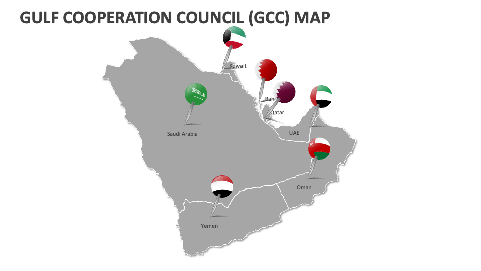 Gulf Cooperation Council (GCC) Map for Google Slides and PowerPoint - PPT Slides
