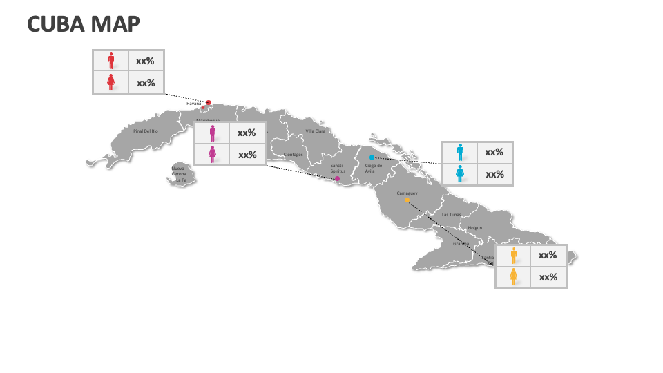 Cuba Map for Google Slides and PowerPoint - PPT Slides