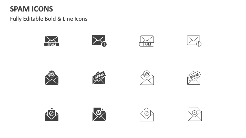 Spam Icons for Google Slides and PowerPoint