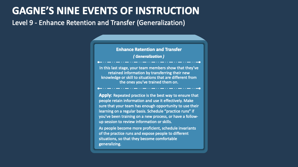 Gagne's Nine Events of Instruction Template for PowerPoint and Google Slides - PPT Slides