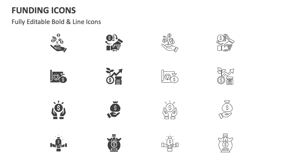 Funding Icons for Google Slides and PowerPoint