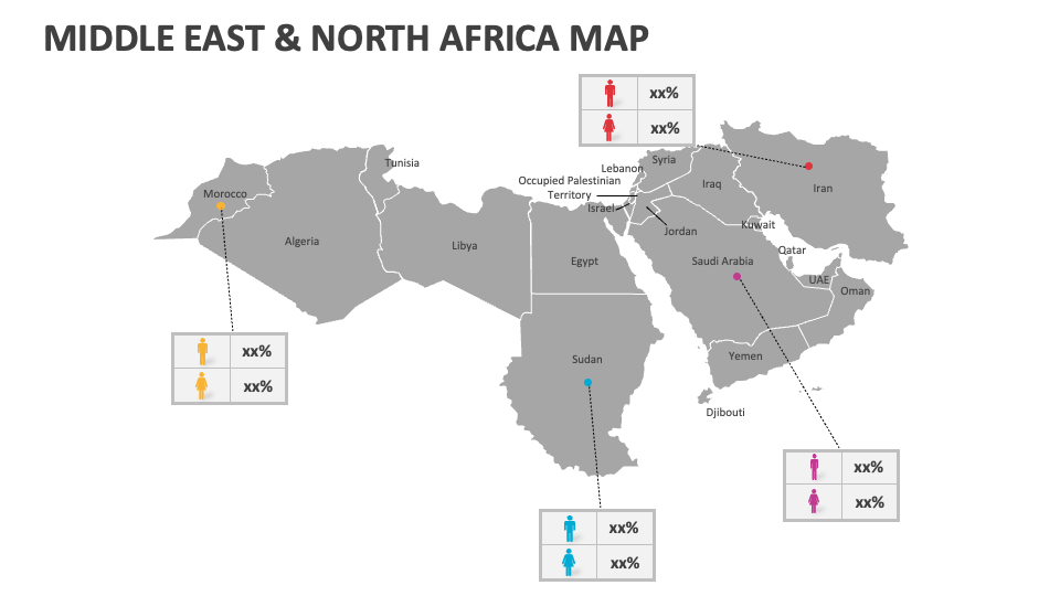Middle East and North Africa Map for Google Slides and PowerPoint - PPT ...