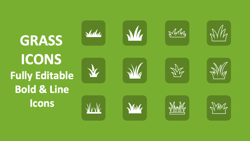 Grass Icons for Google Slides and PowerPoint