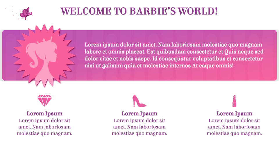 Free Creative Barbie Theme for Google Slides and PowerPoint