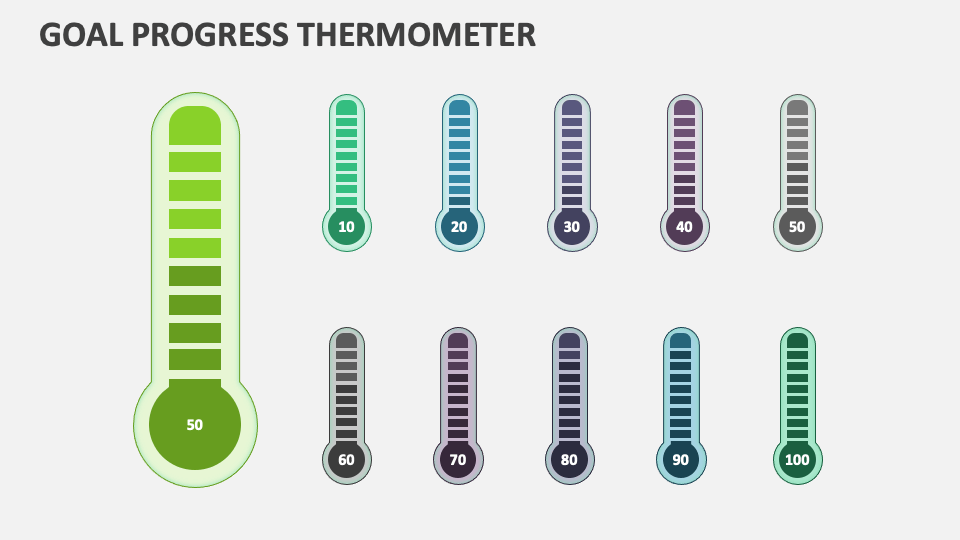 Goal Progress Thermometer PowerPoint and Google Slides Template - PPT Slides