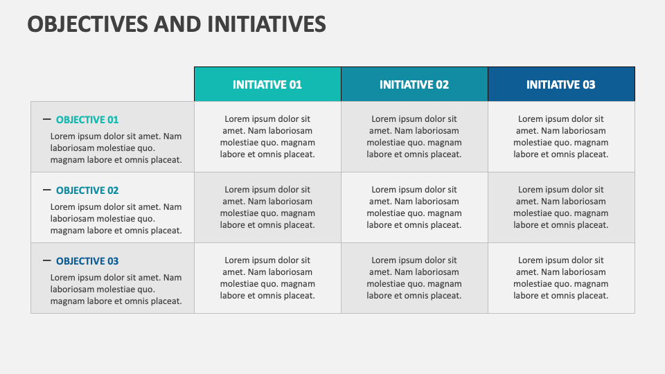 Objectives and Initiatives Template for Google Slides and PowerPoint ...