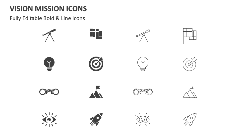Vision Mission Icons for Google Slides and PowerPoint