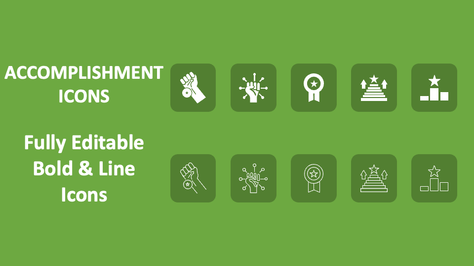 Accomplishment Icons for Google Slides and PowerPoint